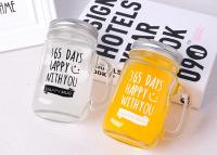 China 480ml Antique Glass Bottles With Straw Handle Transparent Cover for sale