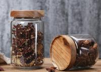 China Decorative Sealable Glass Jars With Wooden Lid 400ml-1600ml Capacity for sale
