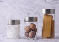 China Portable Small Sealable Glass Jars With Lids 180ml 330ml 500ml Cylindrical Shape for sale