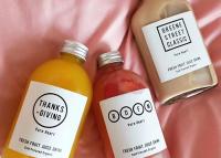 China Flat Square Glass Juice Bottles 100ml 200ml 350ml Customized Logo for sale