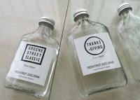 China Flat Square Glass Juice Bottles 100ml 200ml 350ml Customized Logo for sale