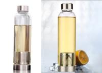 China 12 Oz Leak Proof Glass Water Bottle / Glass Sports Water Bottle for sale