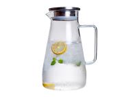 China 304 Stainless Steel Lid Clear Glass Water Pitcher , Hot Water Glass Pitcher for sale