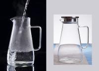 China 304 Stainless Steel Lid Clear Glass Water Pitcher , Hot Water Glass Pitcher for sale