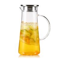 China High Borosilicate Clear Glass Water Pitcher / Glass Water Filter Pitcher for sale