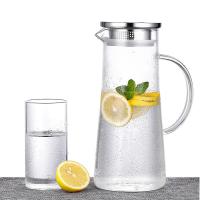 China High Borosilicate Clear Glass Water Pitcher / Glass Water Filter Pitcher for sale