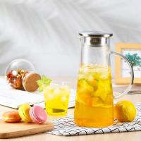 China High Borosilicate Clear Glass Water Pitcher / Glass Water Filter Pitcher for sale