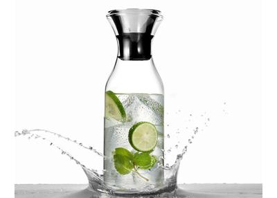 China 1000ml Clear Glass Water Pitcher , Glass Iced Tea Pitcher With Lid for sale