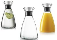 China 1000ml Clear Glass Water Pitcher , Glass Iced Tea Pitcher With Lid for sale