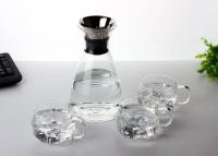 China 1000ml Clear Glass Water Pitcher , Glass Iced Tea Pitcher With Lid for sale