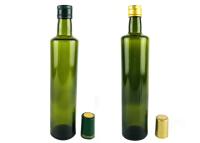 China Clear Dark Green Glass Olive Oil Bottle With Aluminum Dropper Cap for sale