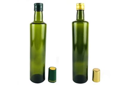 China Clear Dark Green Glass Olive Oil Bottle With Aluminum Dropper Cap for sale