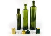China Clear Dark Green Glass Olive Oil Bottle With Aluminum Dropper Cap for sale