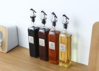 China Fancy Square Glass Olive Oil Bottle / Olive Oil Storage Containers for sale