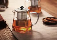 China Clear Heat Resistant Glass Teapot With Infuser Round Shape Square Shape for sale