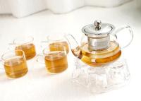 China Handblown Heat Resistant Glass Teapot / Glass Loose Leaf Teapot for sale