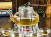 China CE Standard Heat Resistant Glass Teapot / Clear Glass Tea Kettle for sale