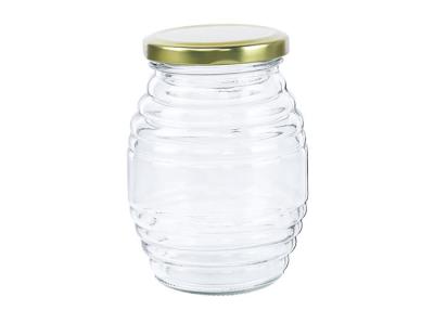 China 4 Oz Honey Jars Transparent Spiral Storage Tank High Borosilicate Glass for sale