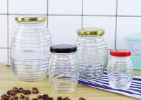 China 4 Oz Honey Jars Transparent Spiral Storage Tank High Borosilicate Glass for sale