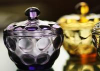 China Household Decorative Wide Mouth Glass Jars Embossed Surface Handling for sale