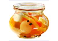 China 220ml 560ml 1060ml Empty Glass Jars Big Belly Shape Heat - Resistant Glass for sale