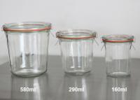 China Fancy Round Glass Food Storage Jars , Weck Glass Jars Heat Resistant Glass for sale
