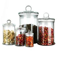 China Household Clear Round Sealable Glass Jars Lead Free Fruit Storage for sale