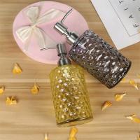 China Recyclable Glass Shampoo Bottles / Cylinder 500ml Liquid Glass Soap Bottle for sale