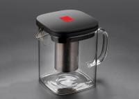 China Creative Borosilicate Glass Teapot Square Glass Bubble 600ml 1100ml 1300ml for sale