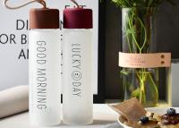 China Slim Unbreakable Glass Water Bottle Heat Resistant 400ML With Portable Drawstring for sale