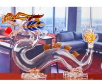 China High Borosilicate 1000ml Empty Glass Wine Bottles With Glass Stopper for sale