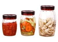 China Wide Mouth Mason Jar Glasses / Round Shape Glass Honey Jars 1.2L Capacity for sale