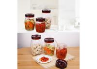 China Wide Mouth Mason Jar Glasses / Round Shape Glass Honey Jars 1.2L Capacity for sale