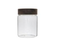 China Clear Borosilicate Empty Glass Jars With Sealed Bamboo Lid Durable for sale