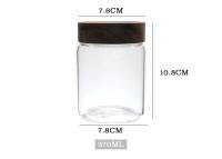 China Clear Borosilicate Empty Glass Jars With Sealed Bamboo Lid Durable for sale