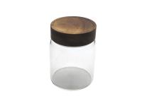 China Clear Borosilicate Empty Glass Jars With Sealed Bamboo Lid Durable for sale