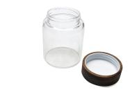 China Clear Borosilicate Empty Glass Jars With Sealed Bamboo Lid Durable for sale