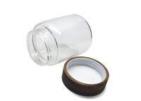 China Clear Borosilicate Empty Glass Jars With Sealed Bamboo Lid Durable for sale