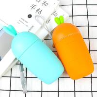 China 300ml Cartoon Shaped Kids Glass Water Bottle , Glass And Silicone Water Bottle for sale