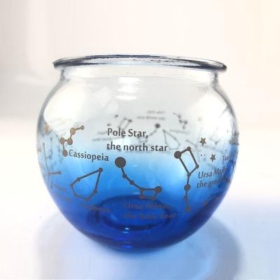China Round Constellation Zodiac Candle Empty Glass Jars For Home Party Decoration for sale