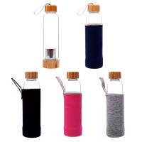China Portable Tea Infuser Travel Unbreakable Glass Water Bottle With Filter for sale