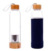 China Portable Tea Infuser Travel Unbreakable Glass Water Bottle With Filter for sale