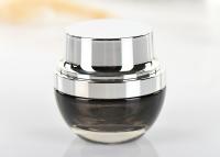 China Black Cosmetic Glass Bottles Lotion Bottle Set Cream Jar 50g Cartons Packing for sale