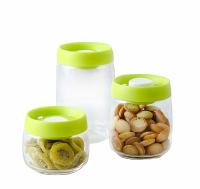 China Press Vacuum Storage Box Empty Glass Jars Household Moisture Proof Eco Friendly for sale