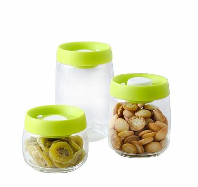 China Press Vacuum Storage Box Empty Glass Jars Household Moisture Proof Eco Friendly for sale