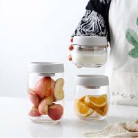 China Press Vacuum Storage Box Empty Glass Jars Household Moisture Proof Eco Friendly for sale