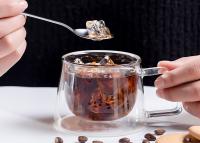 China Borosilicate Unique Double Wall Glass Coffee Cup Mugs Logo 200ml Capacity for sale