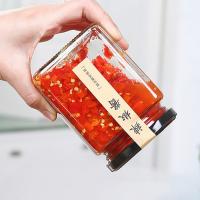 China Clear Square Shaped Jam Storage Tiny Glass Jars Machine Made OEM Service for sale