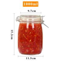 China Custom Size Airtight Thick Glass Food Storage Jars With Clip Top Caps for sale