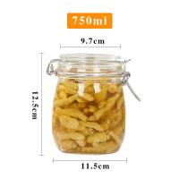 China Custom Size Airtight Thick Glass Food Storage Jars With Clip Top Caps for sale